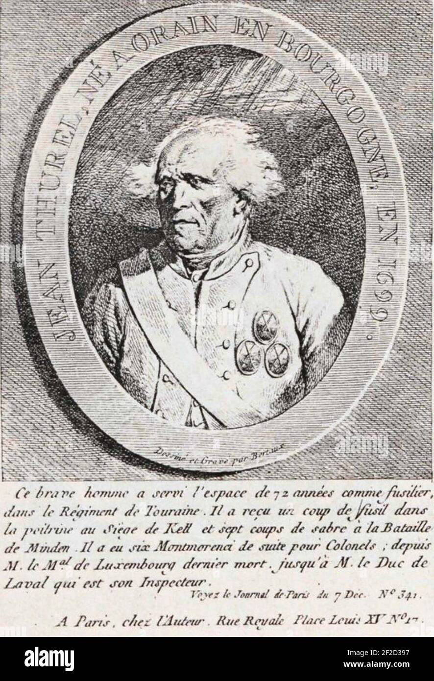 Portrait de Jean Theurel (gravure de Bertaux Stock Photo - Alamy