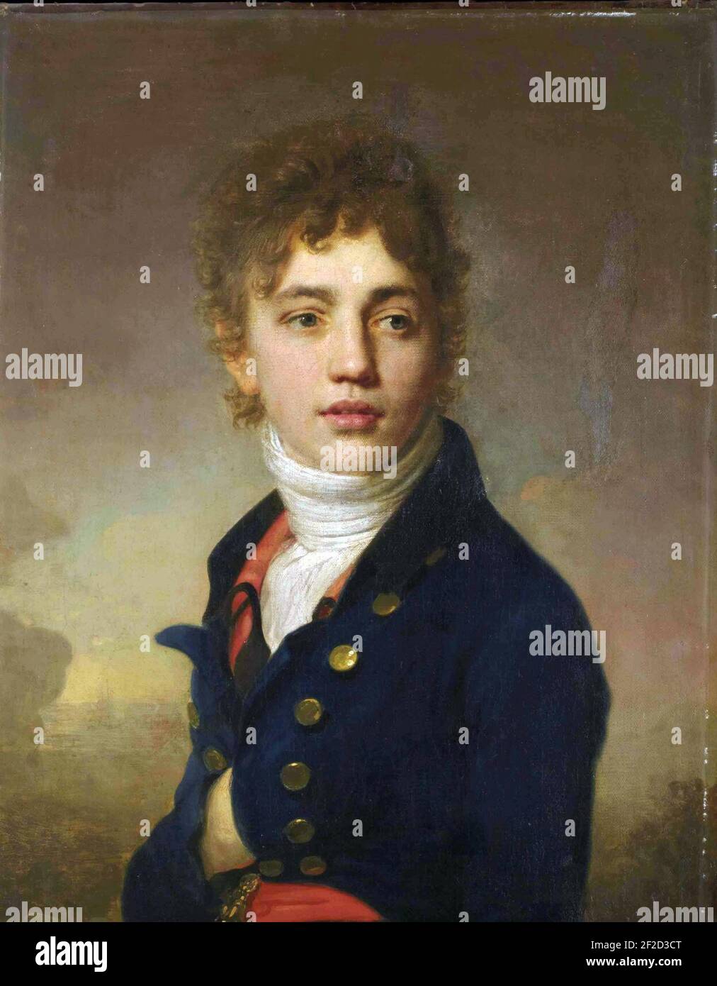 Portrait de jeune homme en buste, circle of Danloux Stock Photo - Alamy