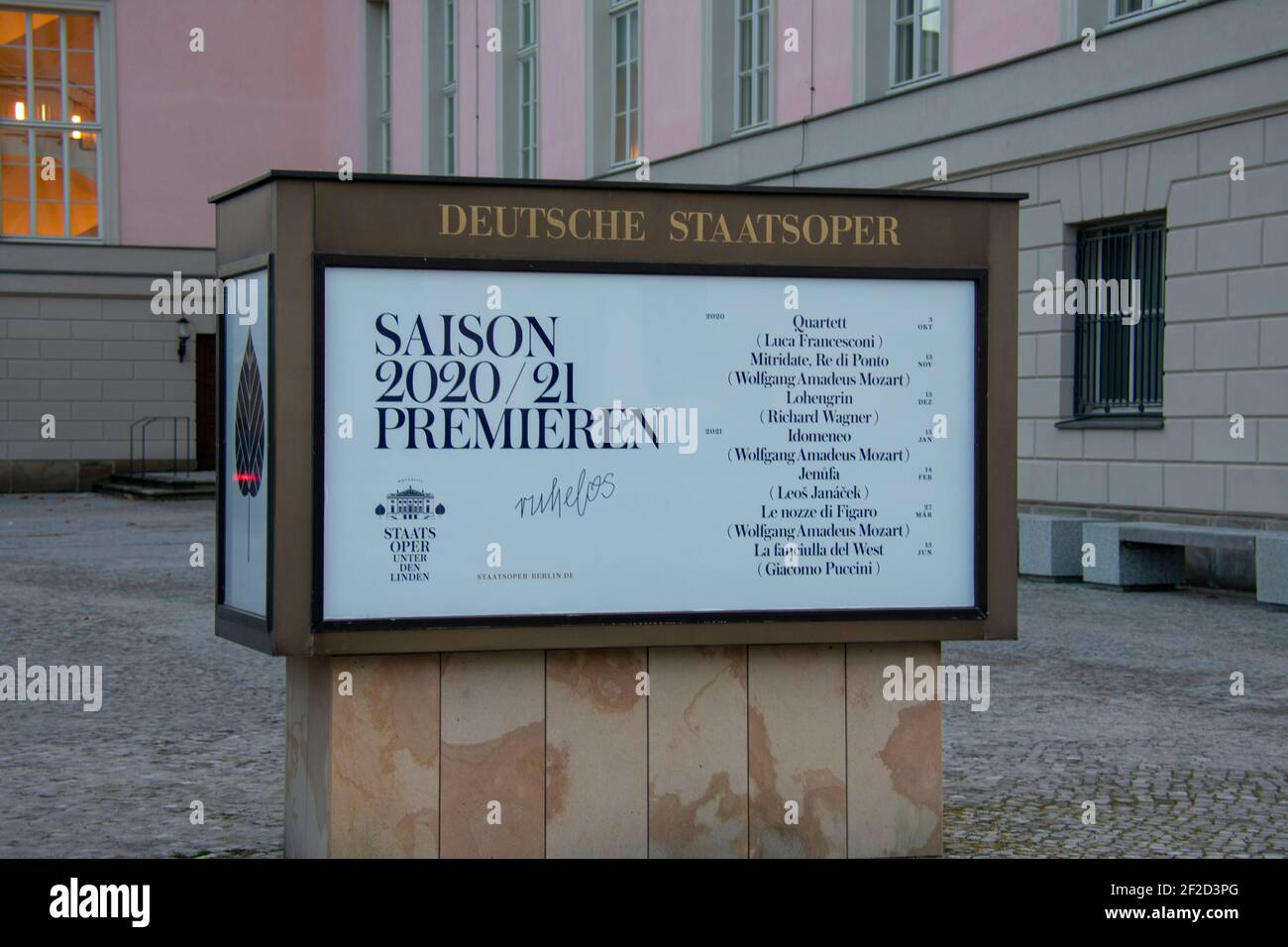 Landscape of sign at German state opera house in Mitte Berlin Stock ...