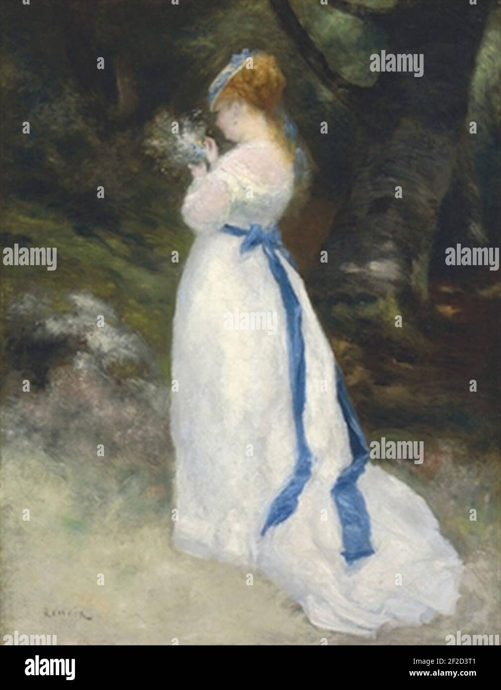 Portrait de Lise (Lise tenant un bouquet de fleurs des champs) - Pierre ...