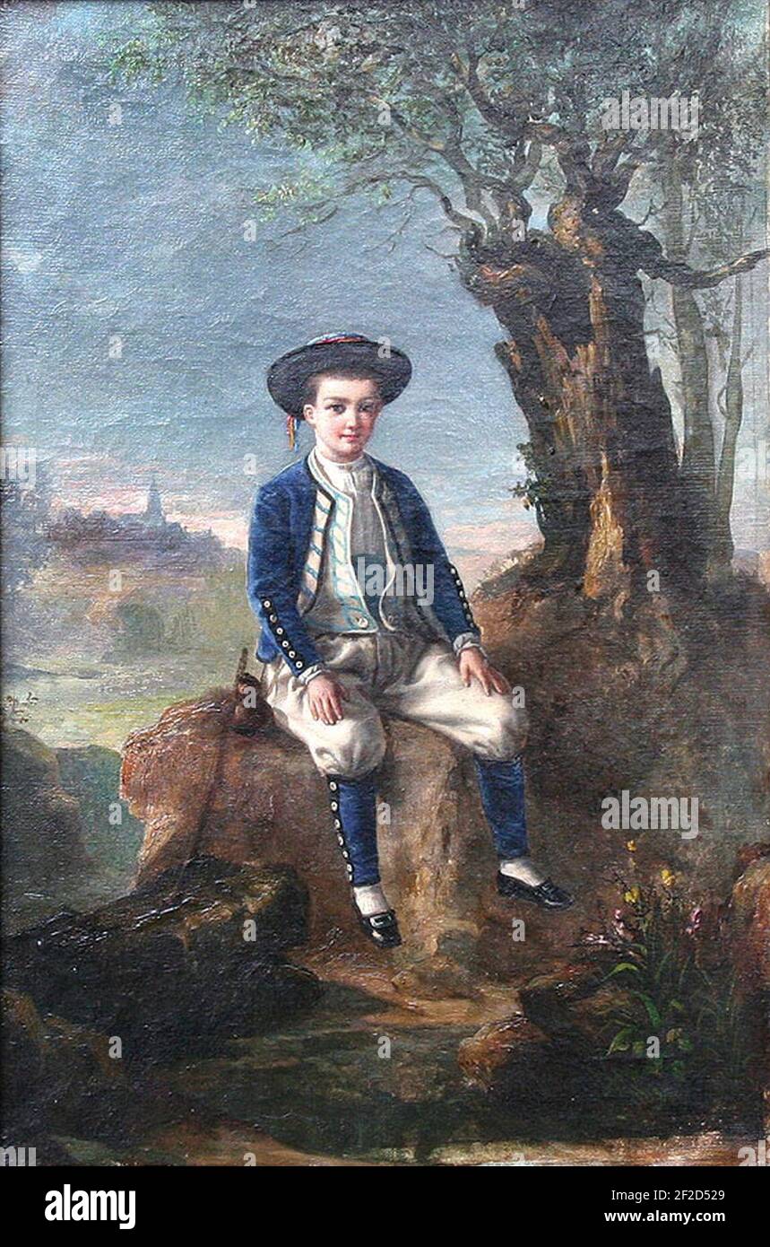 Portrait d'Henry Cesbron Lavau, par Jules Théodore Cesbron-Lavau Stock ...