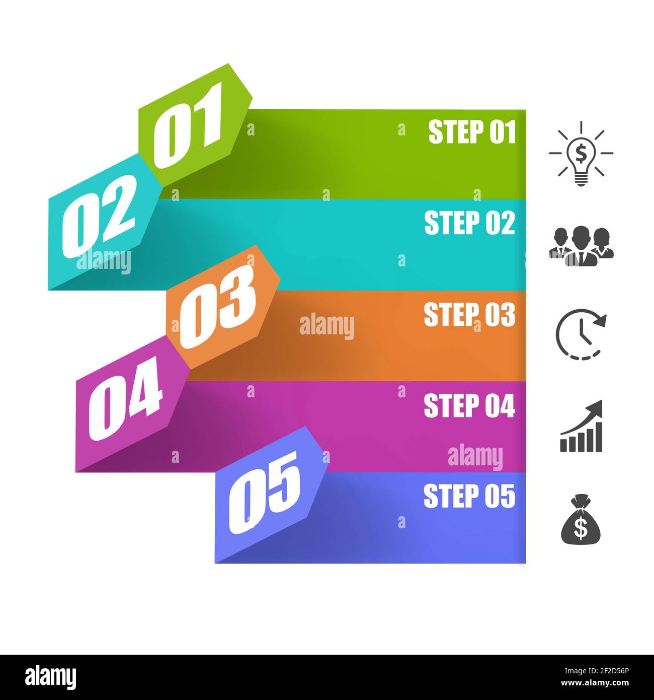Business process abstract infographics template , Step by Step Stock ...