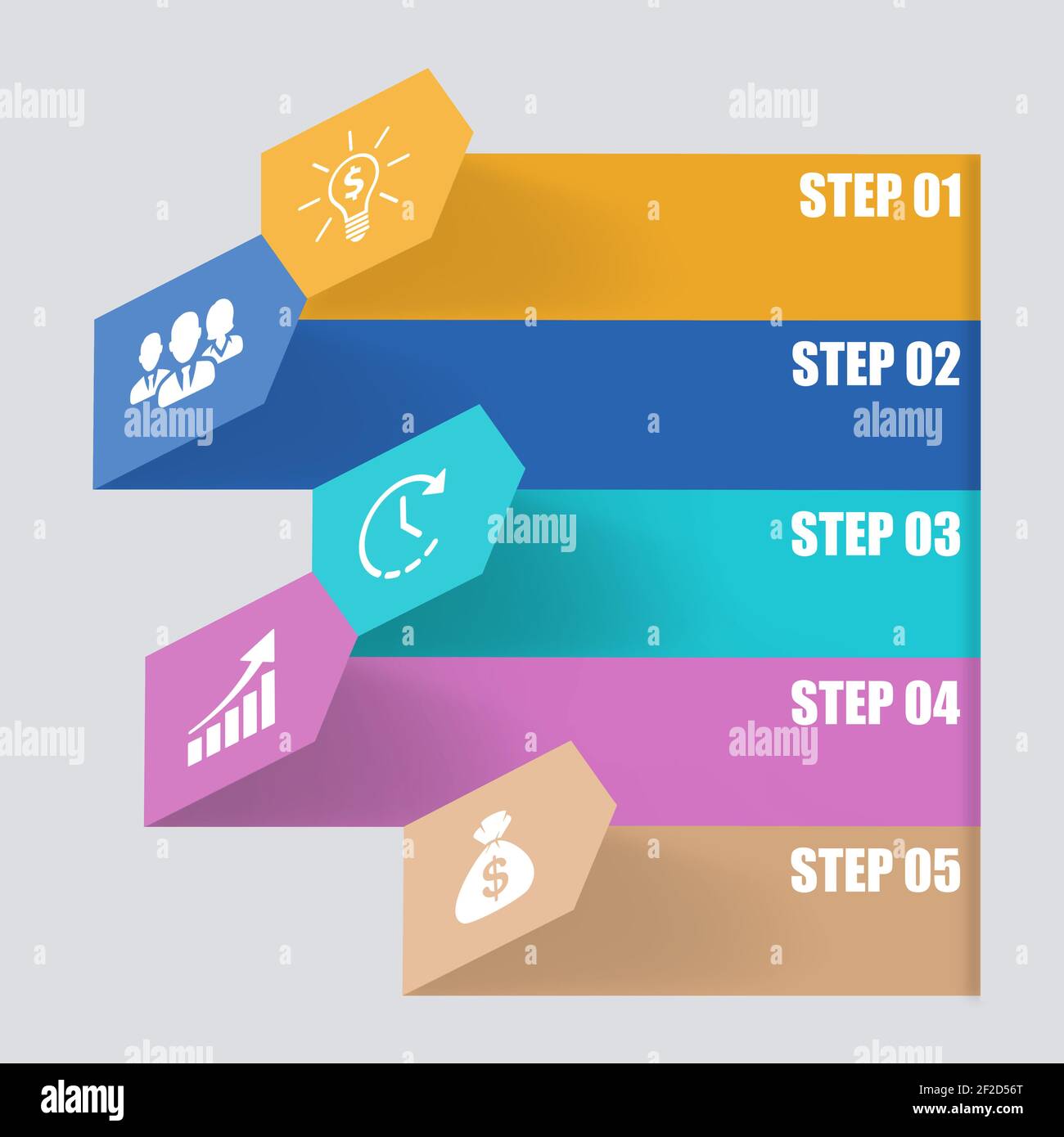 Business process abstract infographics template , Step by Step Stock ...