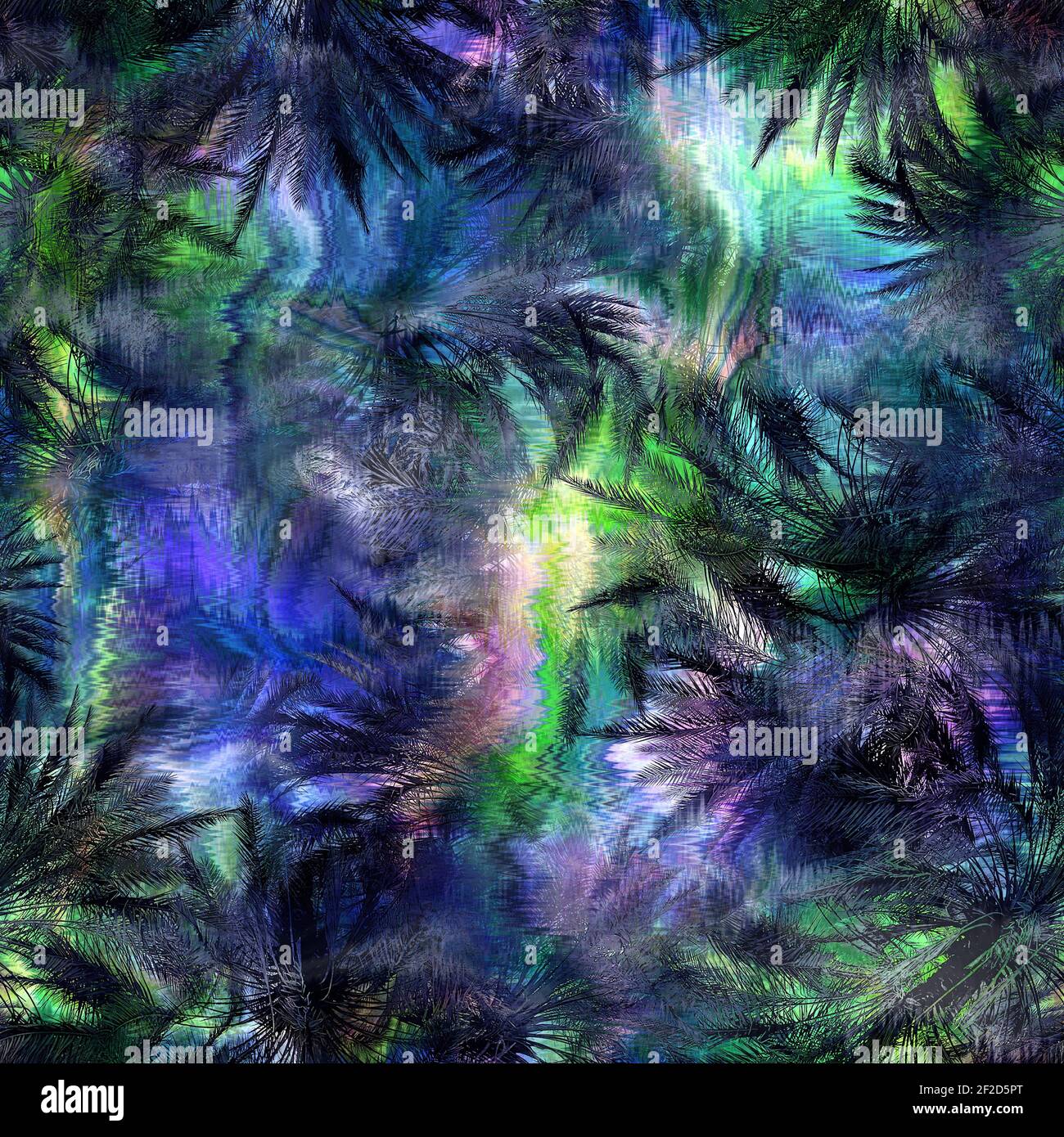 Seamless abstract color blobs with tropical overlay Stock Photo - Alamy