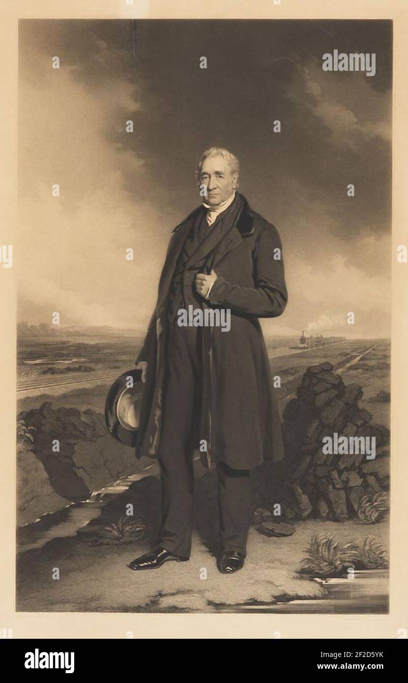 Portrait George Stephenson by Atikinson after Lucas 1849 Stock Photo ...
