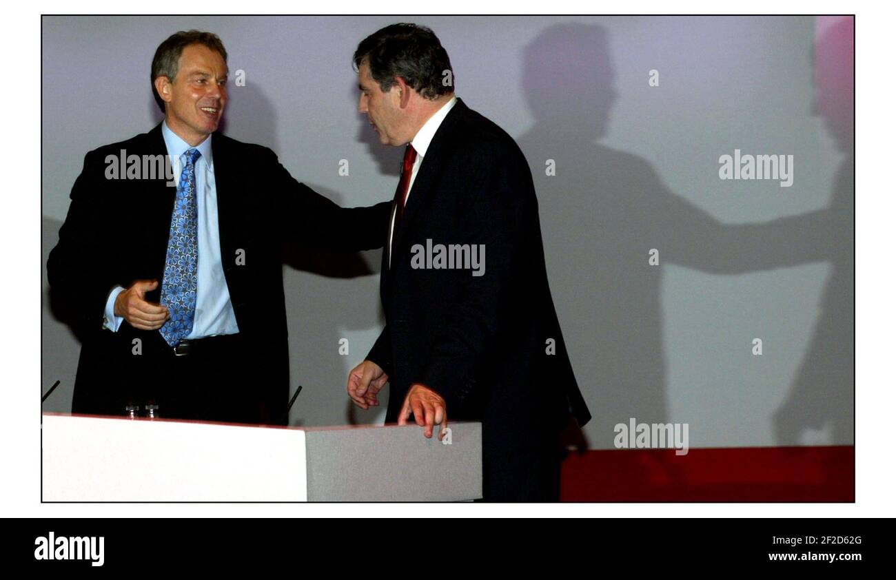 Labour conference.....Brighton....Tony Blair and Gordon Brown pic David ...