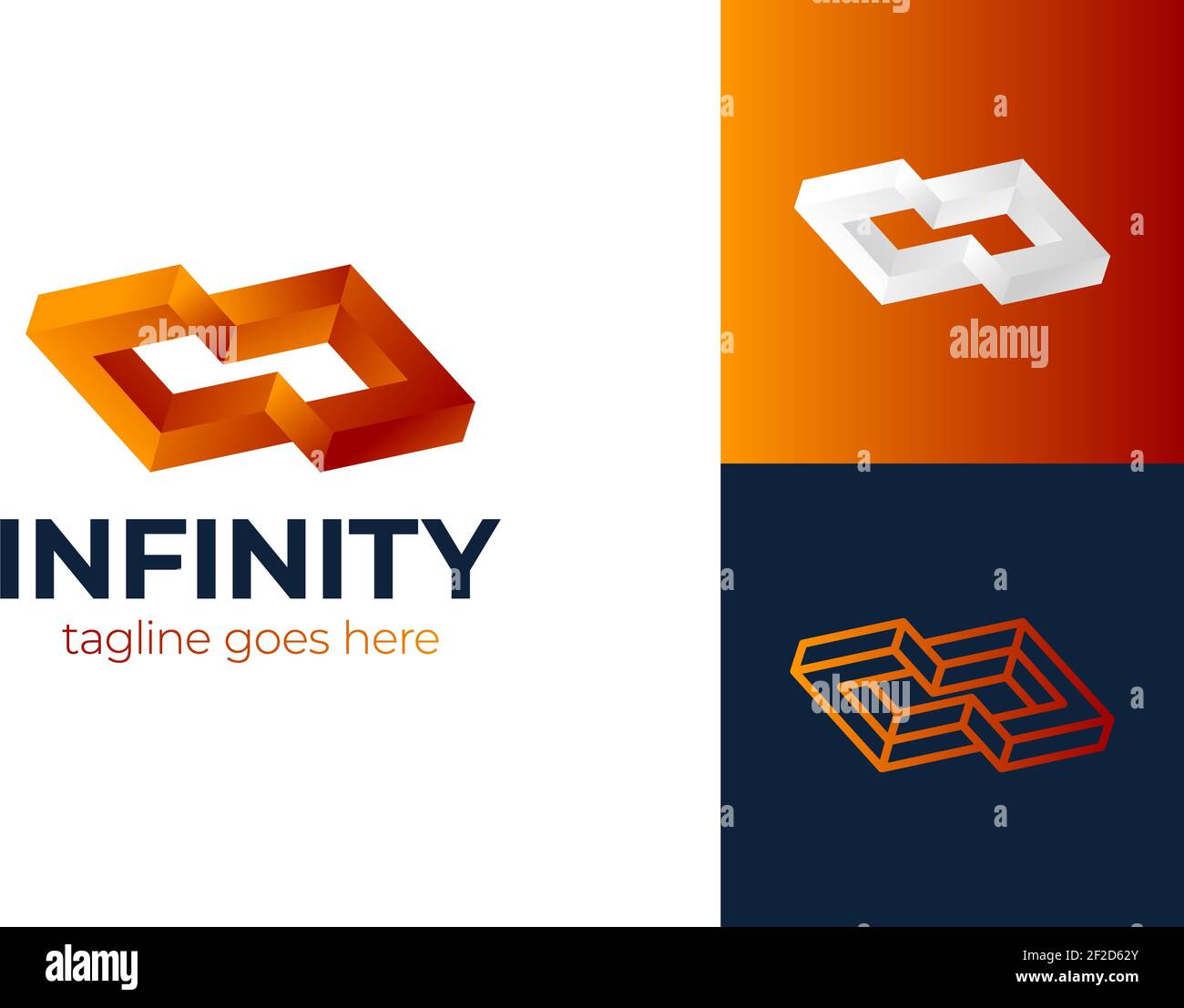 Abstract box cube infinity logo icon template. blockchain and ...