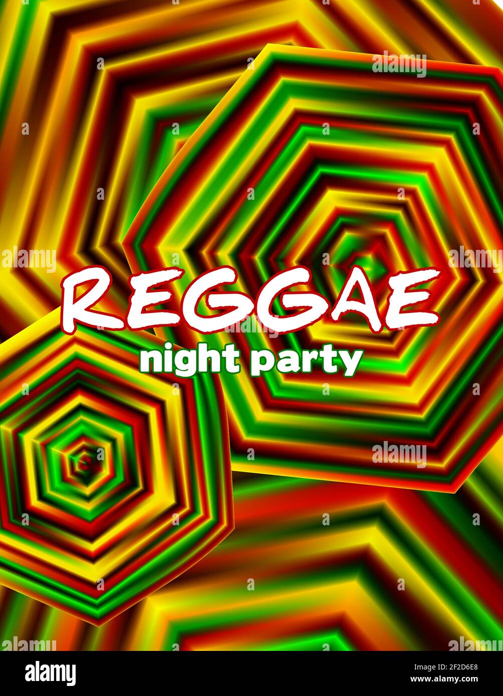 Template of vibrant reggae night party flyer. Colorful vector graphic ...