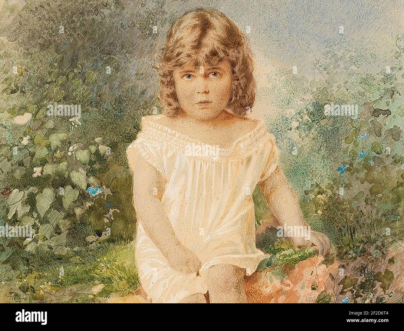 Portrait of a Girl Stepan Fedorivich Alexandrovsky (1885 Stock Photo ...