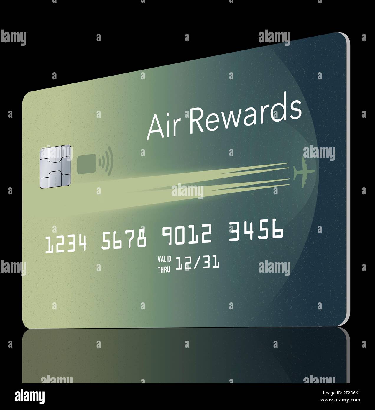 Here is a generic modern air rewards credit card. This is a 3-D ...