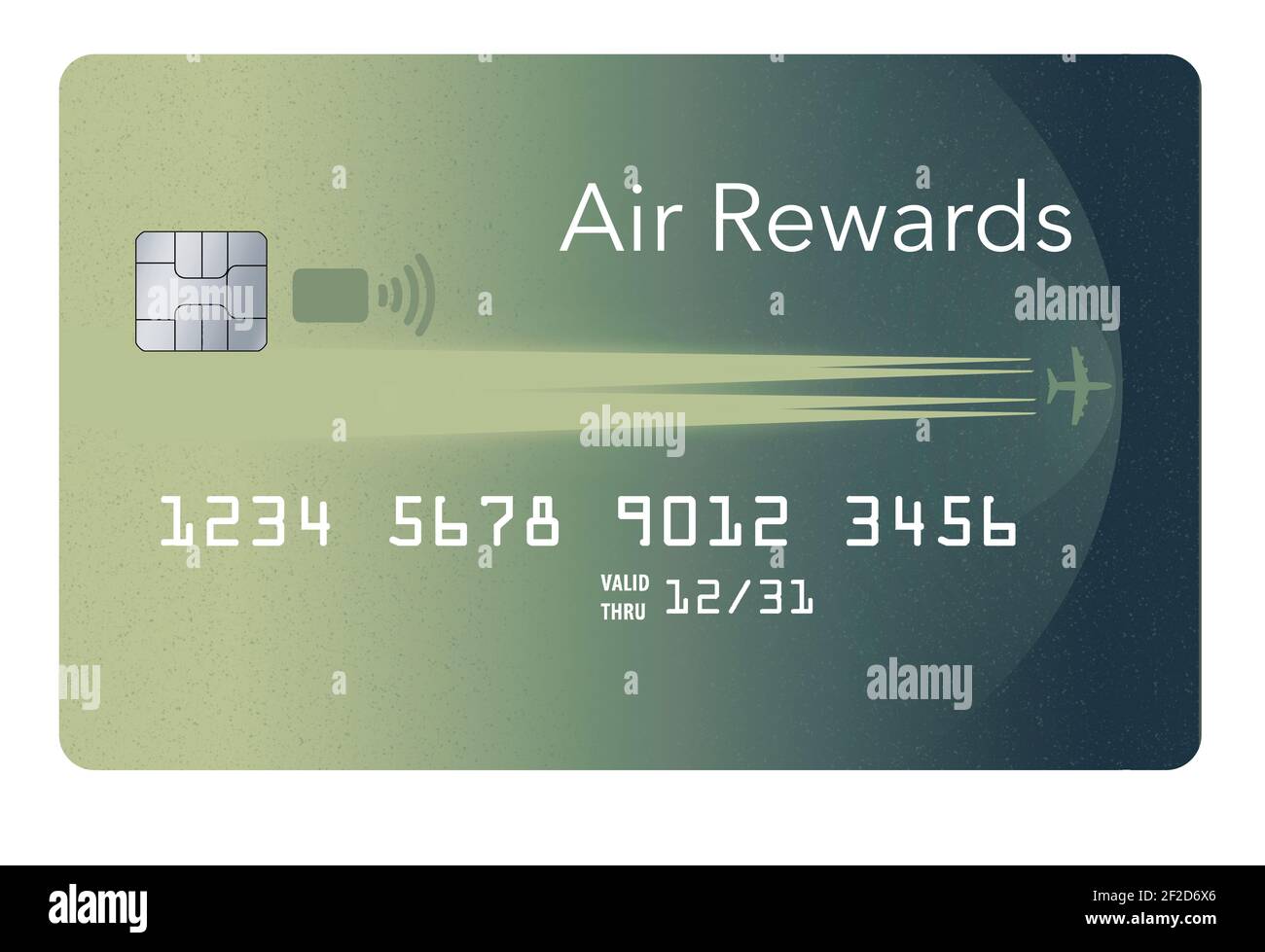 Here is a generic modern air rewards credit card. This is a 3-D ...