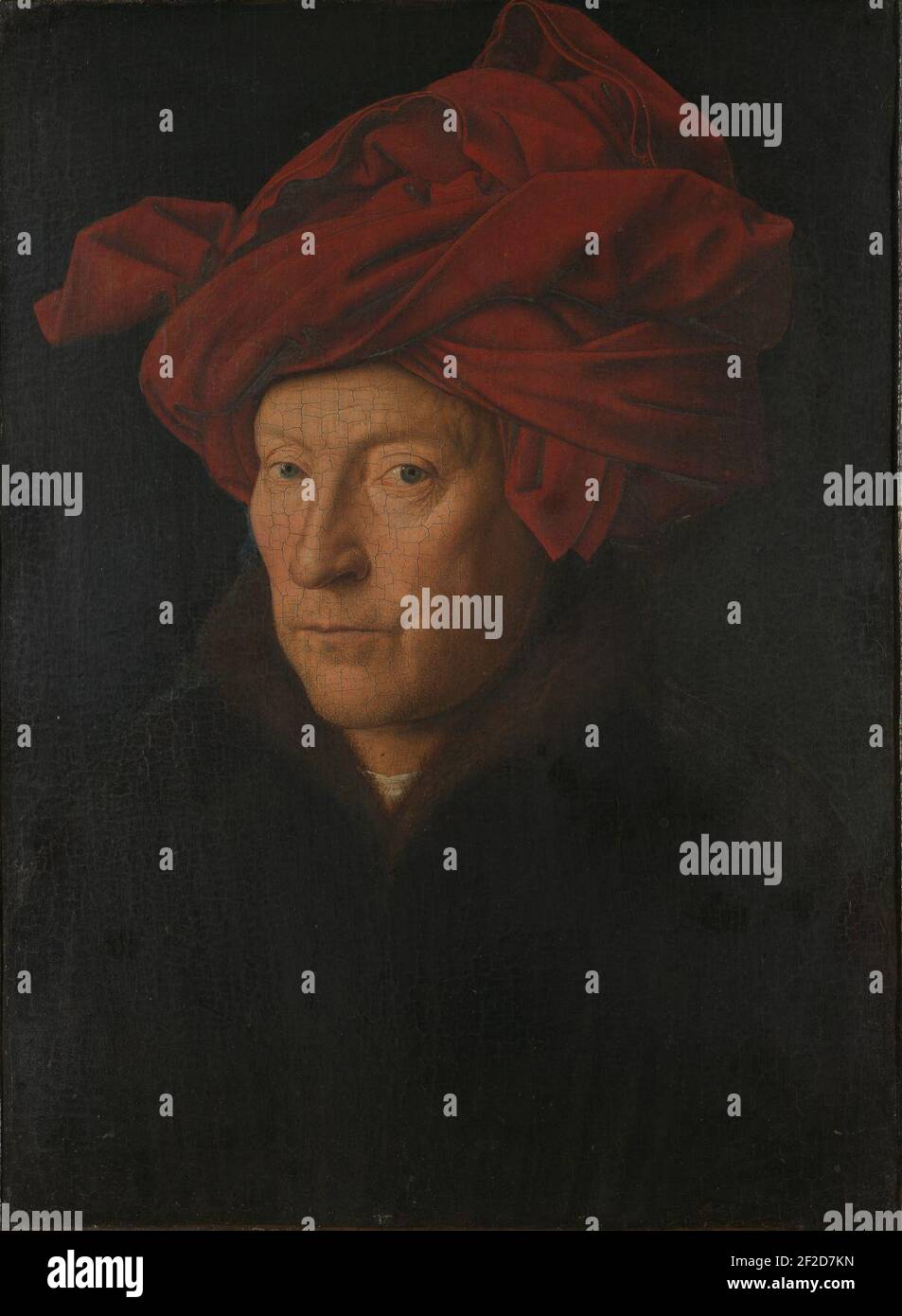 Portrait of a Man in a Turban (Jan van Eyck) with frame Stock Photo - Alamy