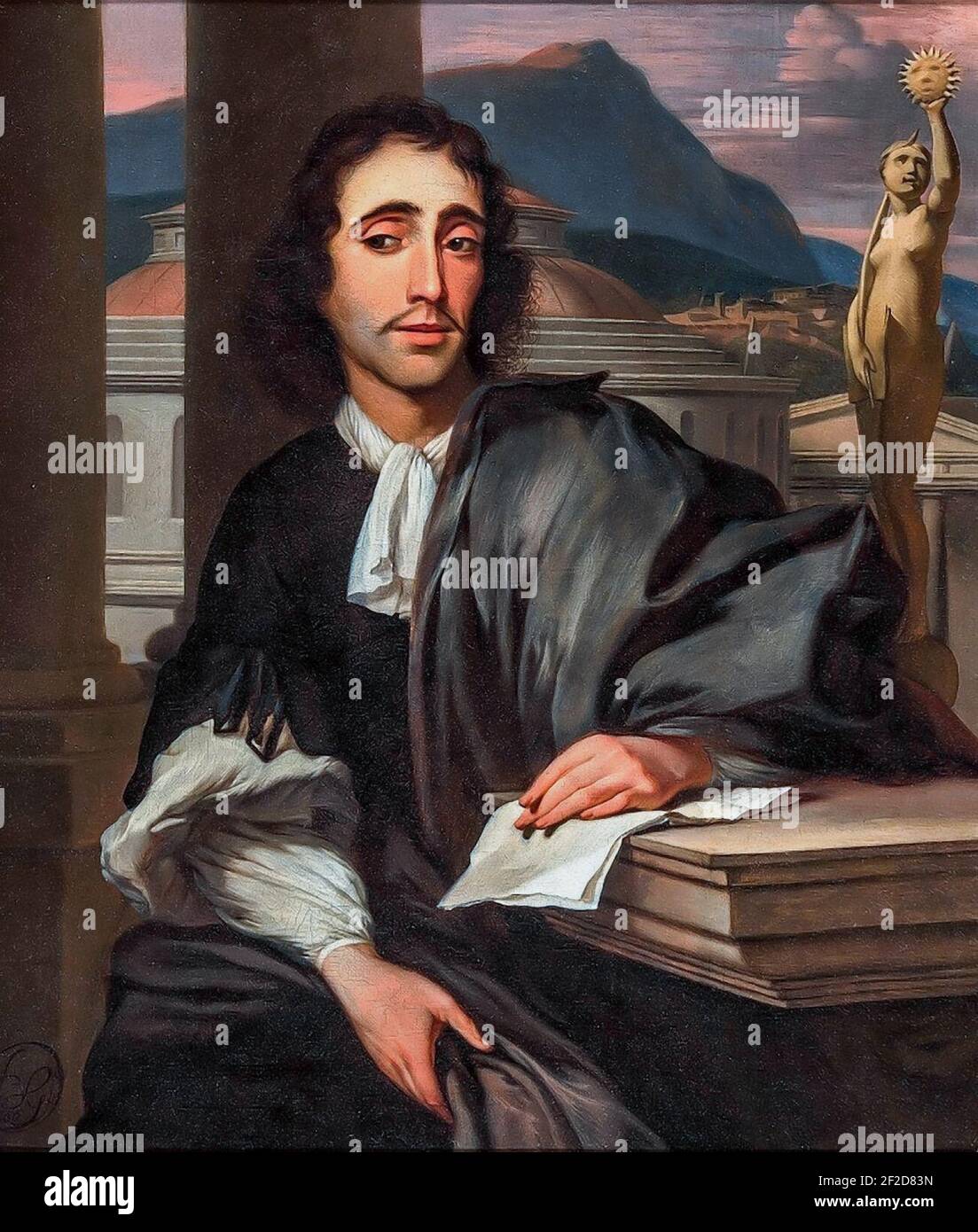 Portrait of a man, thought to be Baruch de Spinoza, attributed to ...