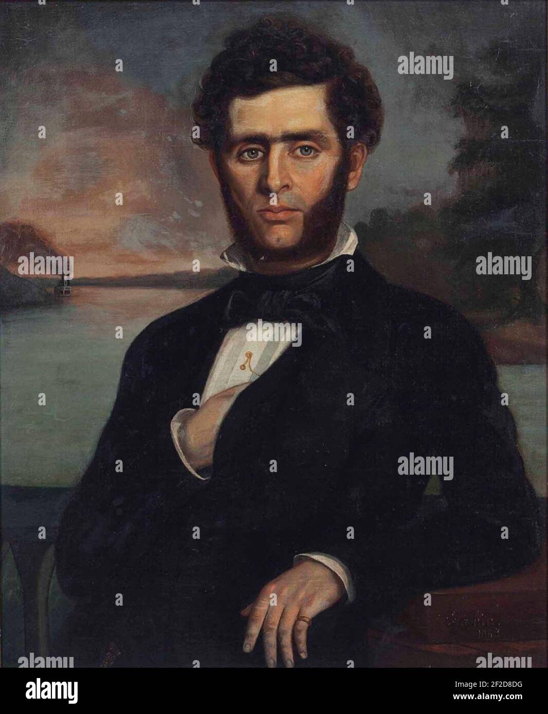 Portrait of a Riverman, by Louis Joseph Bahin Stock Photo - Alamy