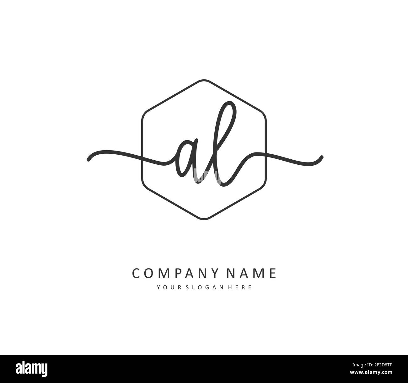 AL Initial letter handwriting and signature logo. A concept handwriting ...