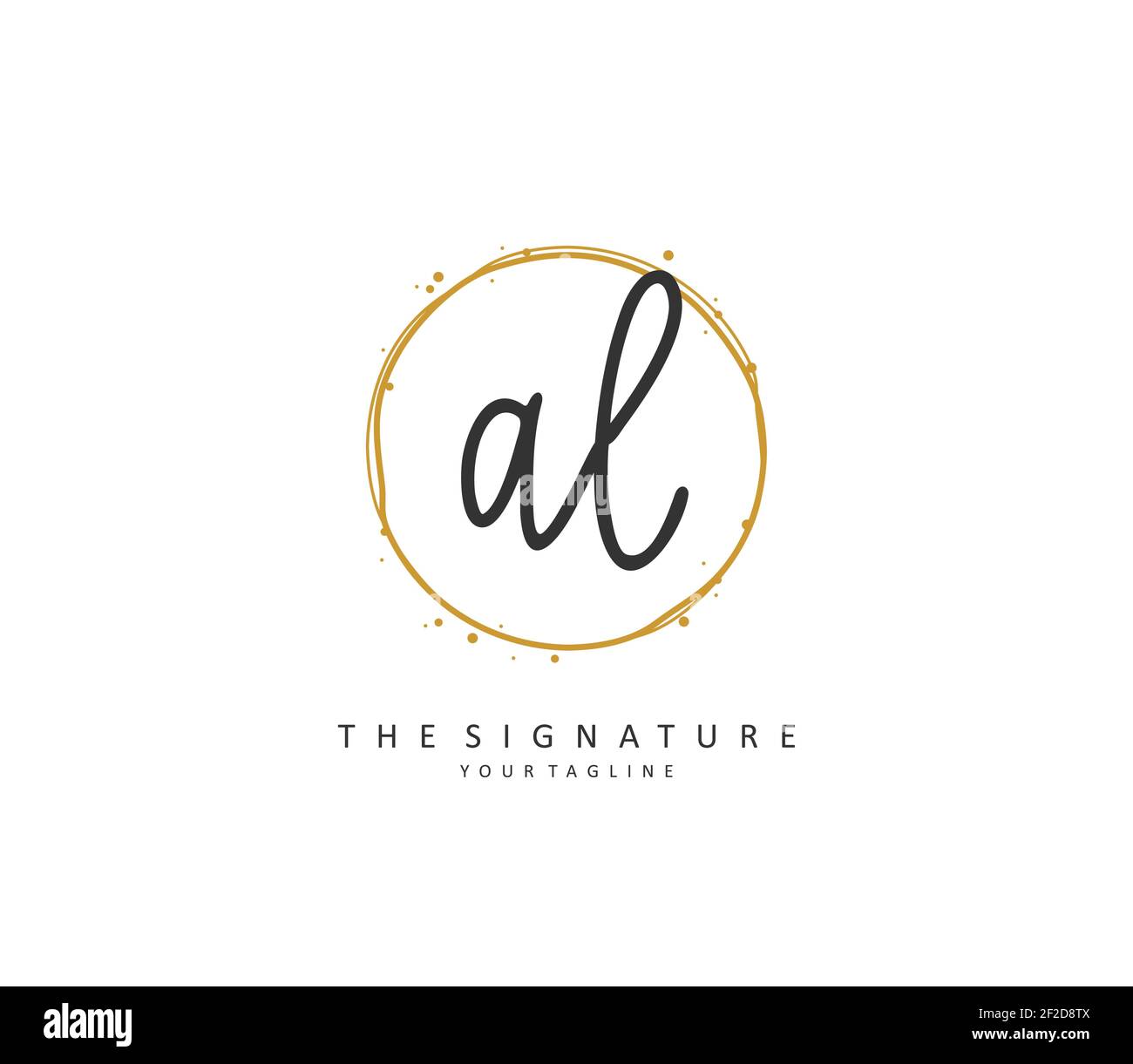 AL Initial letter handwriting and signature logo. A concept handwriting ...