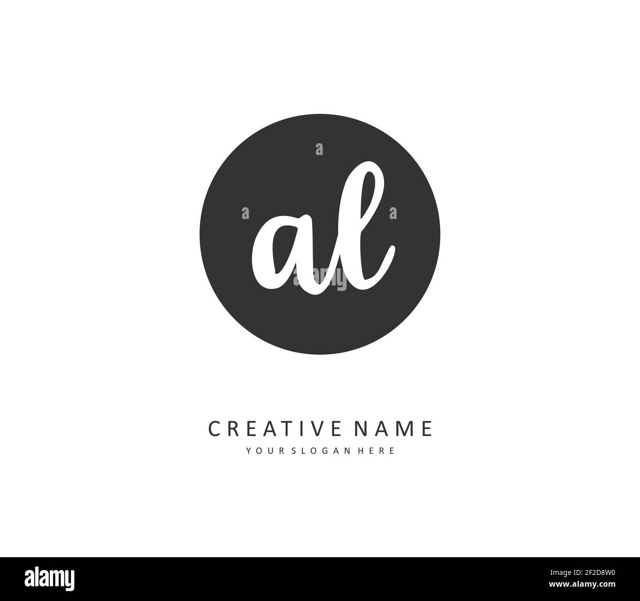 AL Initial letter handwriting and signature logo. A concept handwriting ...