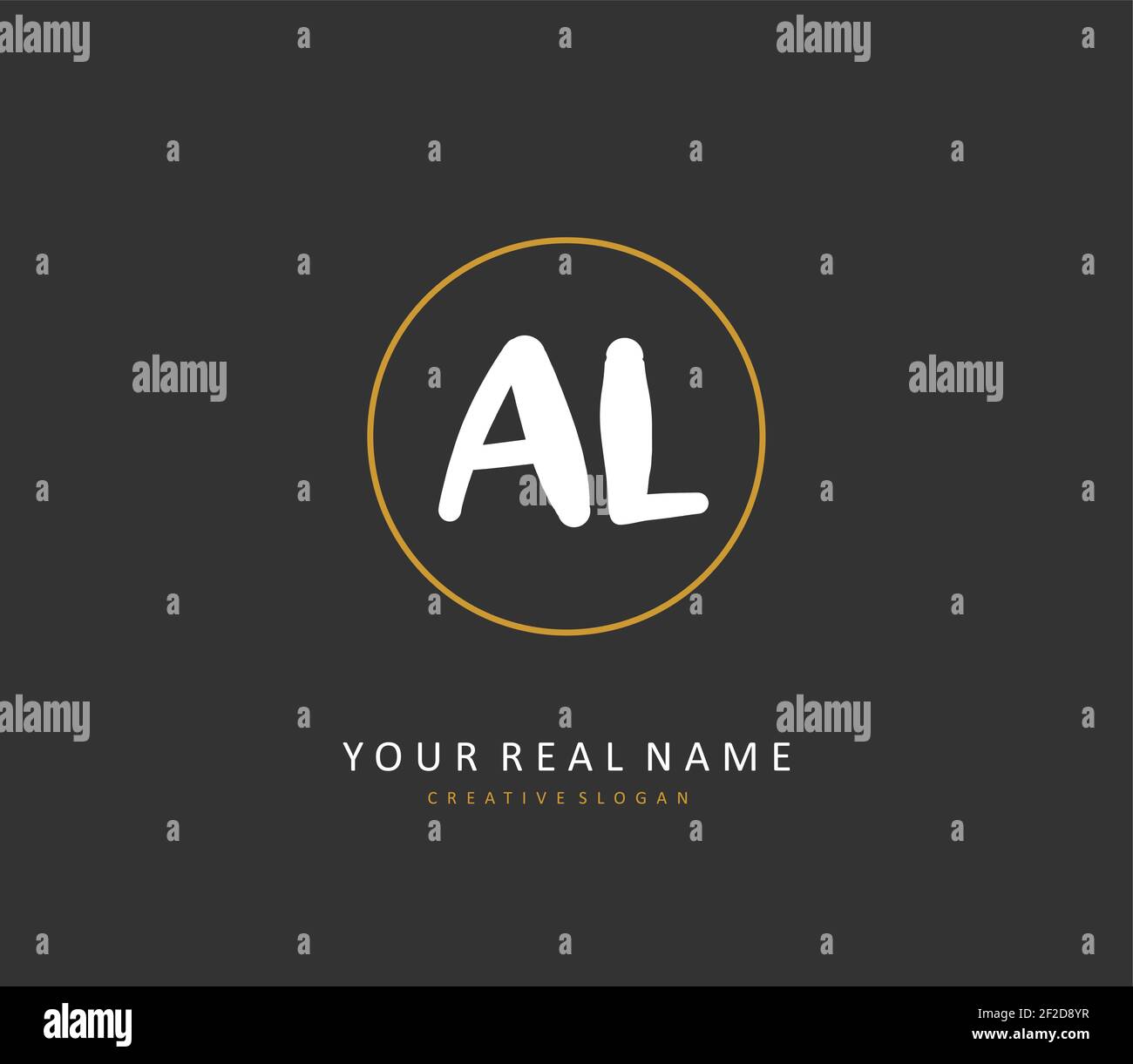 AL Initial letter handwriting and signature logo. A concept handwriting ...