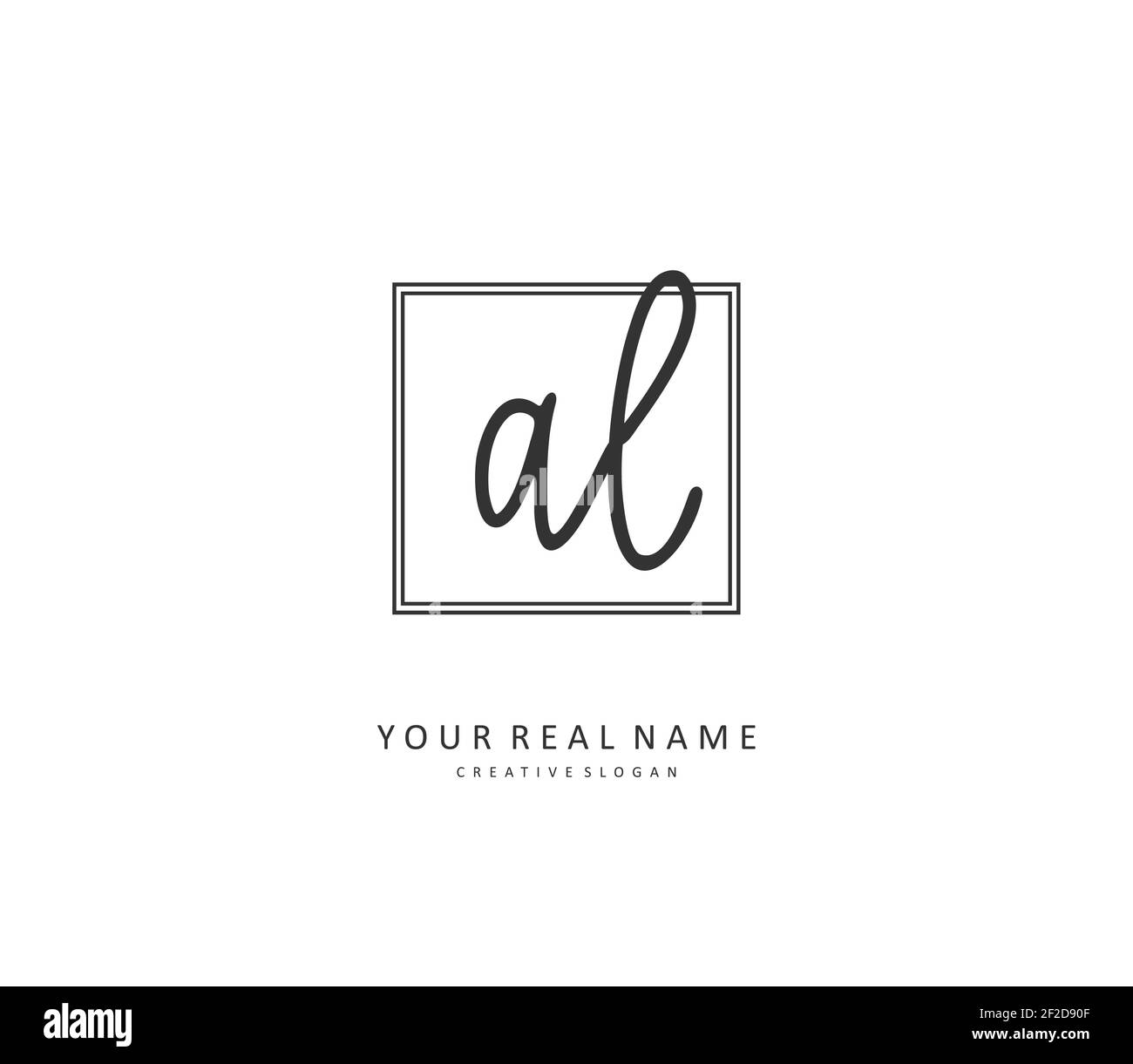 AL Initial letter handwriting and signature logo. A concept handwriting ...