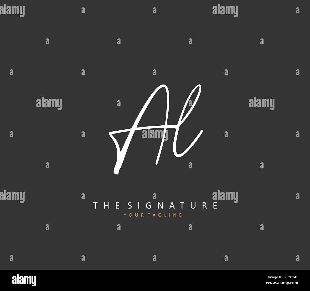 AL Initial letter handwriting and signature logo. A concept handwriting ...