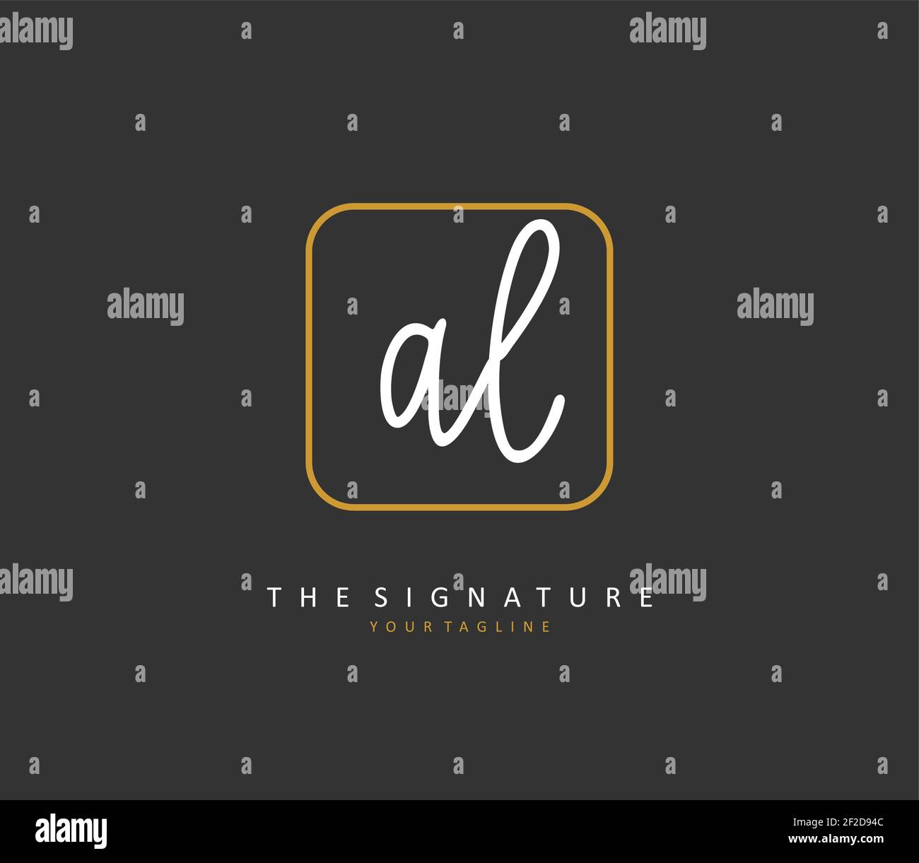 AL Initial letter handwriting and signature logo. A concept handwriting ...