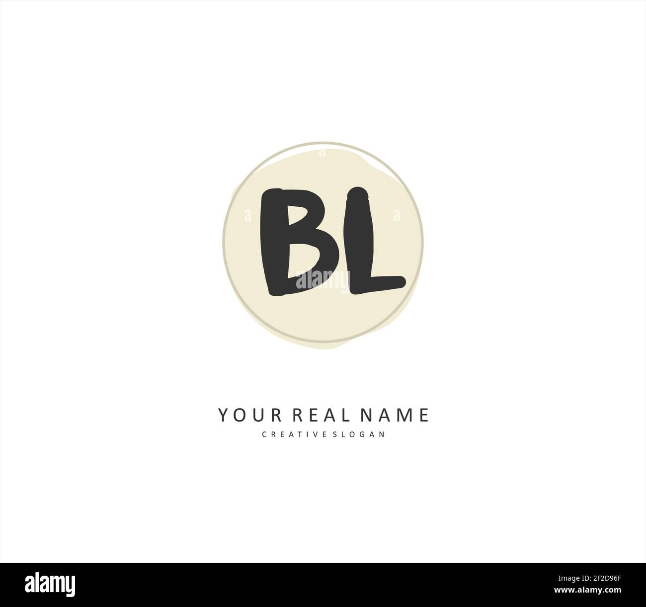 BL Initial letter handwriting and signature logo. A concept handwriting ...