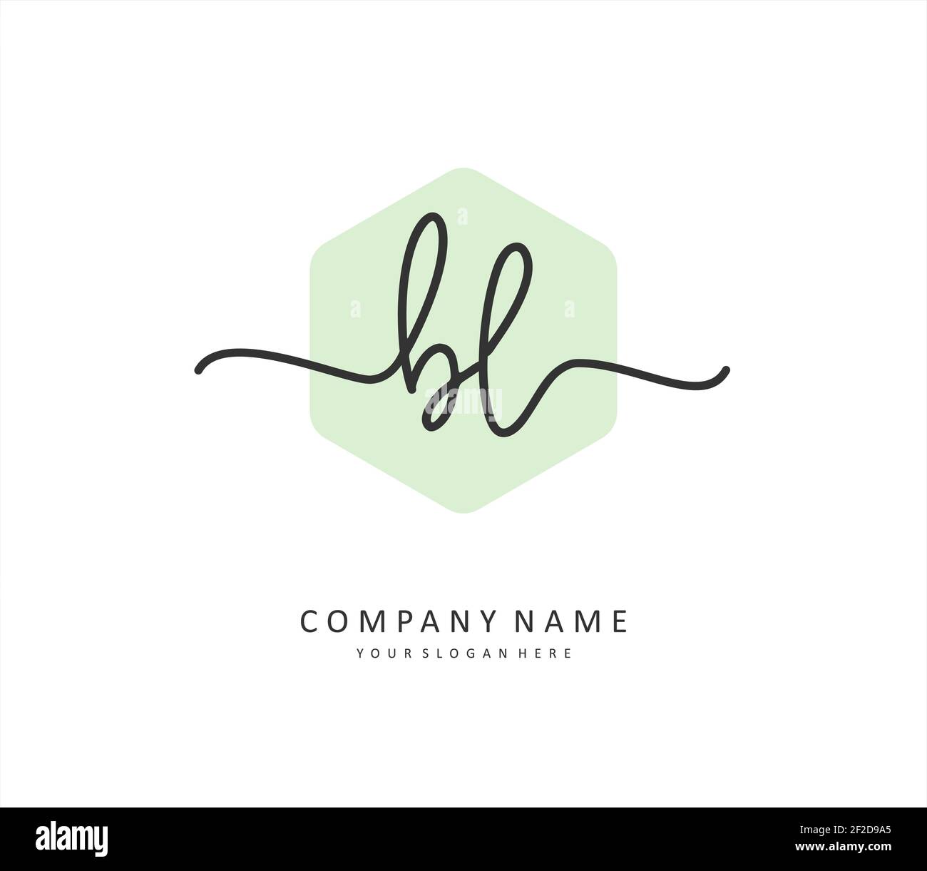 BL Initial letter handwriting and signature logo. A concept handwriting ...