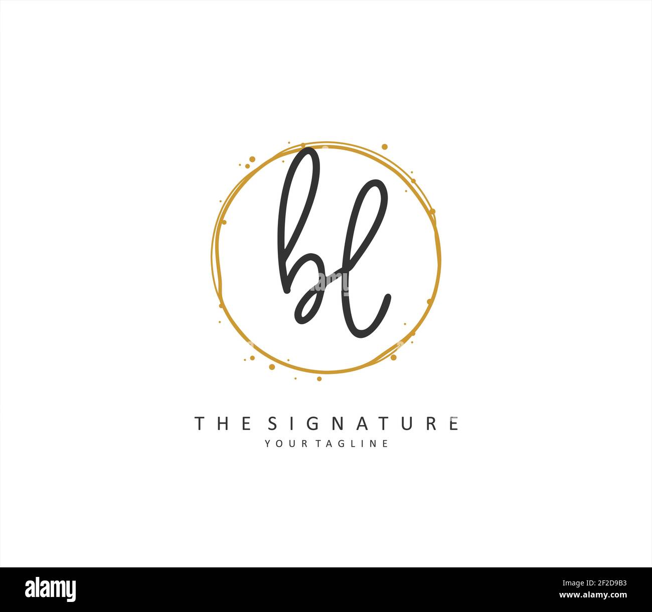 BL Initial letter handwriting and signature logo. A concept handwriting ...