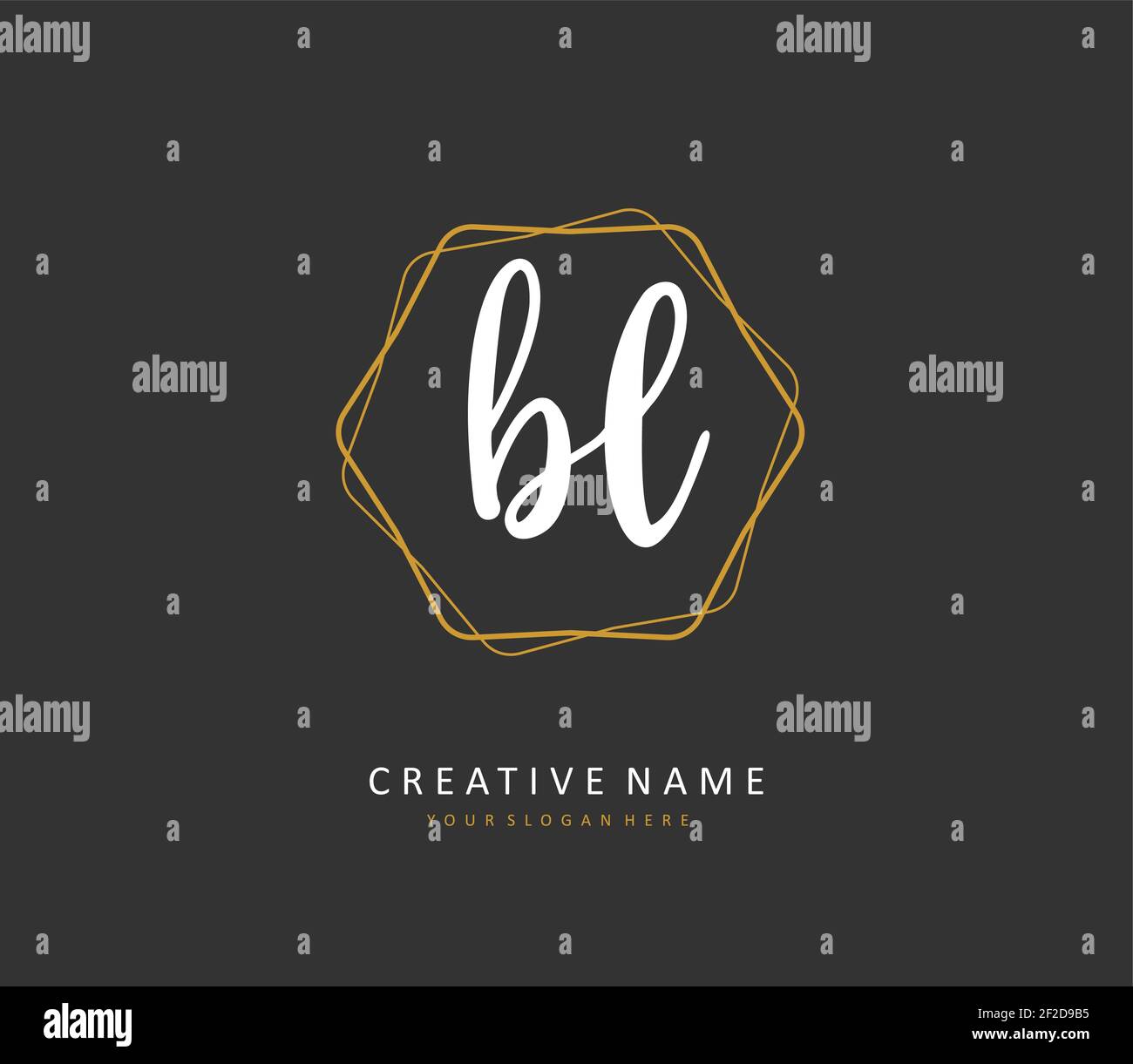 BL Initial letter handwriting and signature logo. A concept handwriting ...