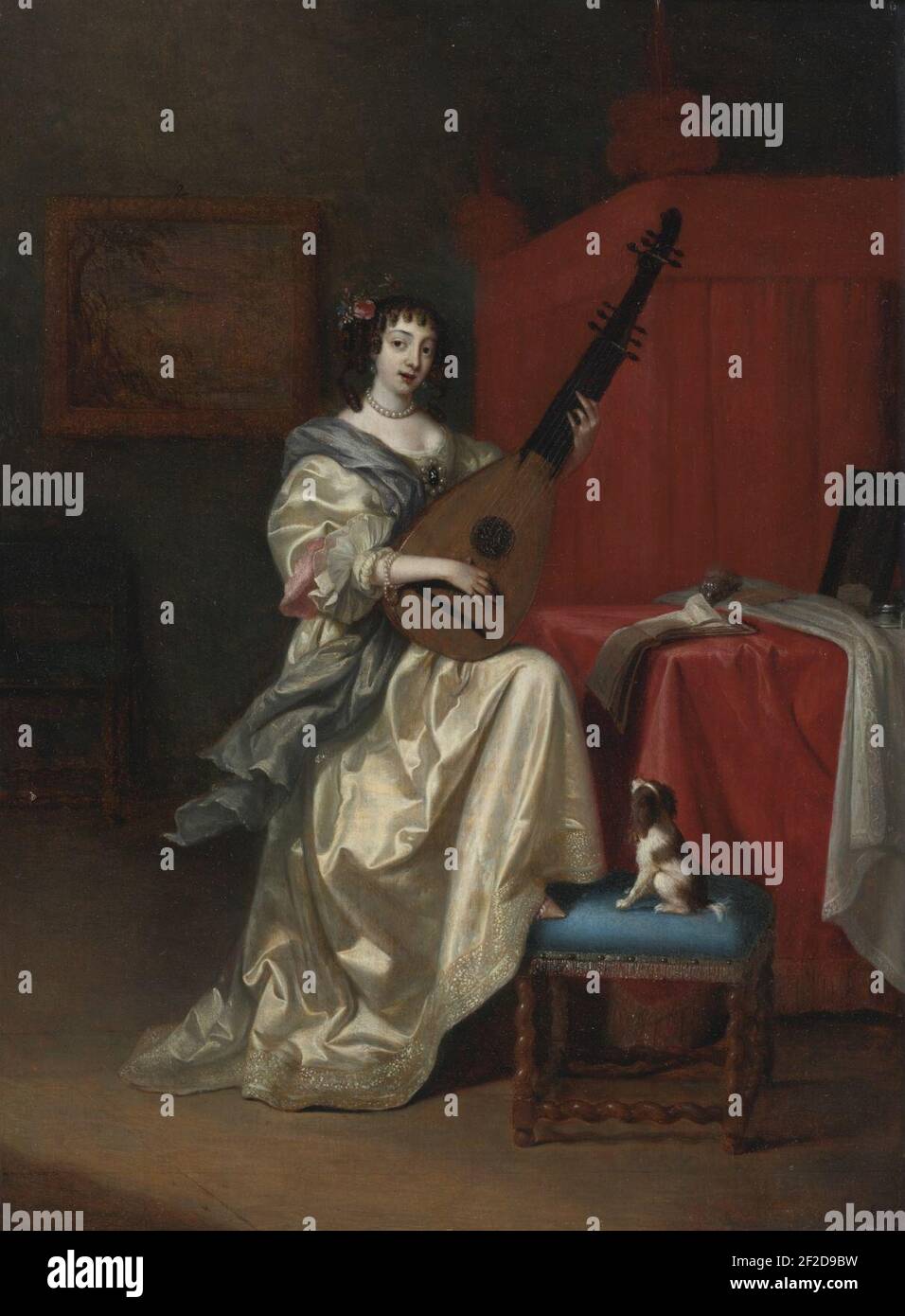 Young woman playing a lute hi-res stock photography and images - Alamy