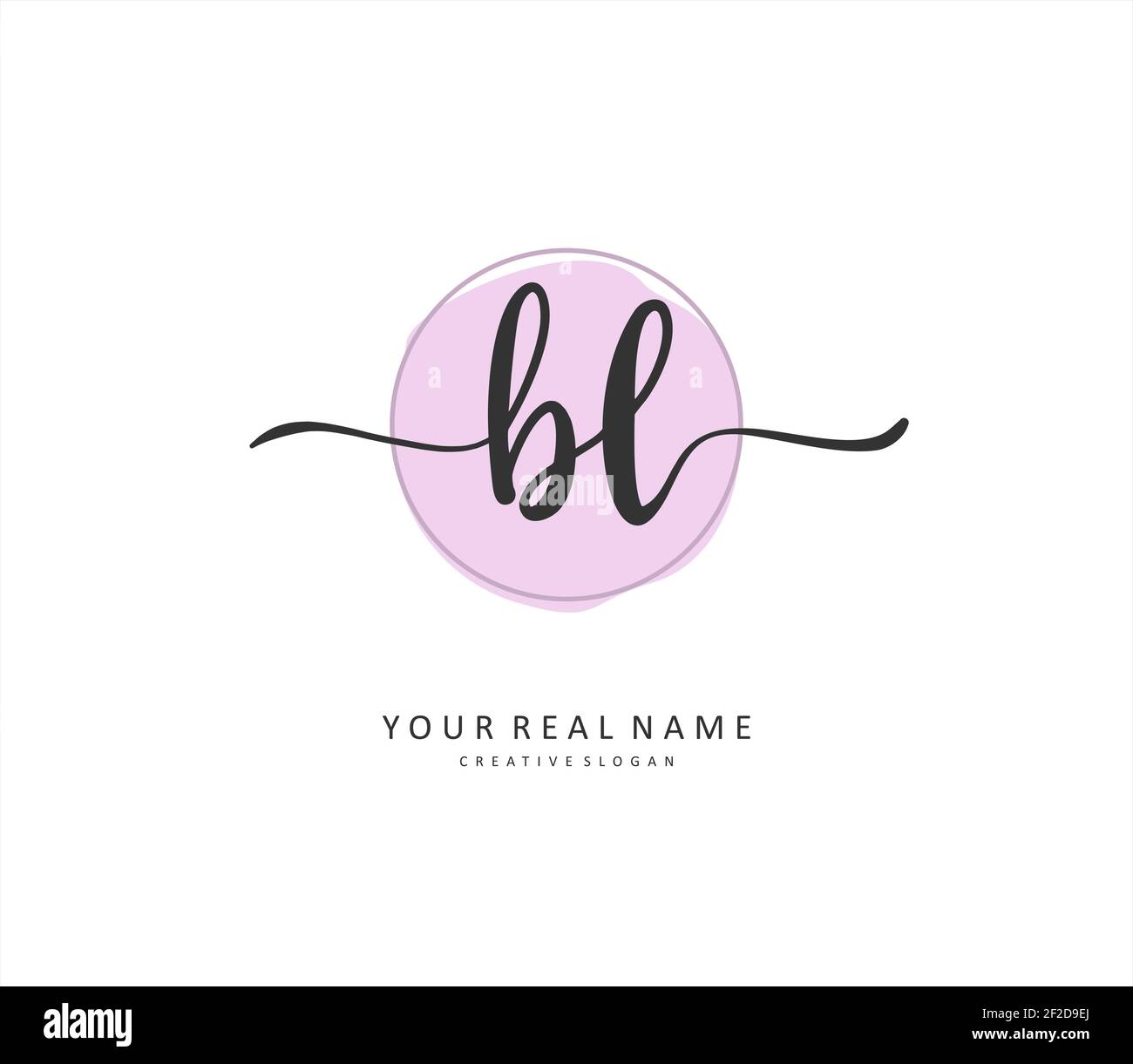 BL Initial letter handwriting and signature logo. A concept handwriting ...