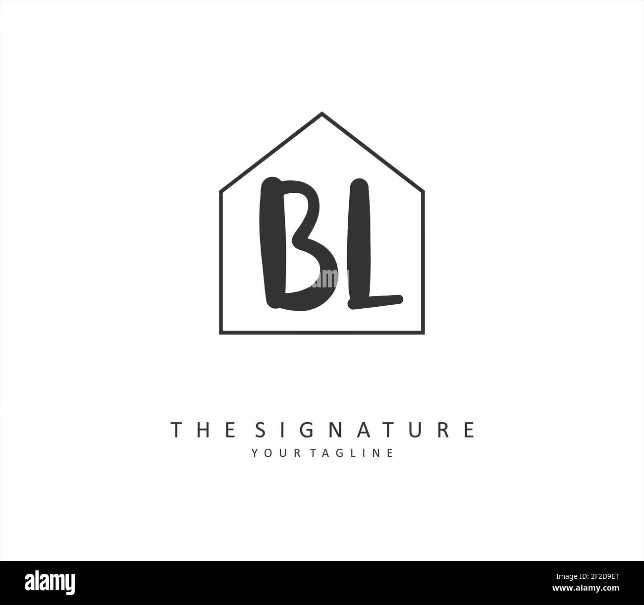 BL Initial letter handwriting and signature logo. A concept handwriting ...