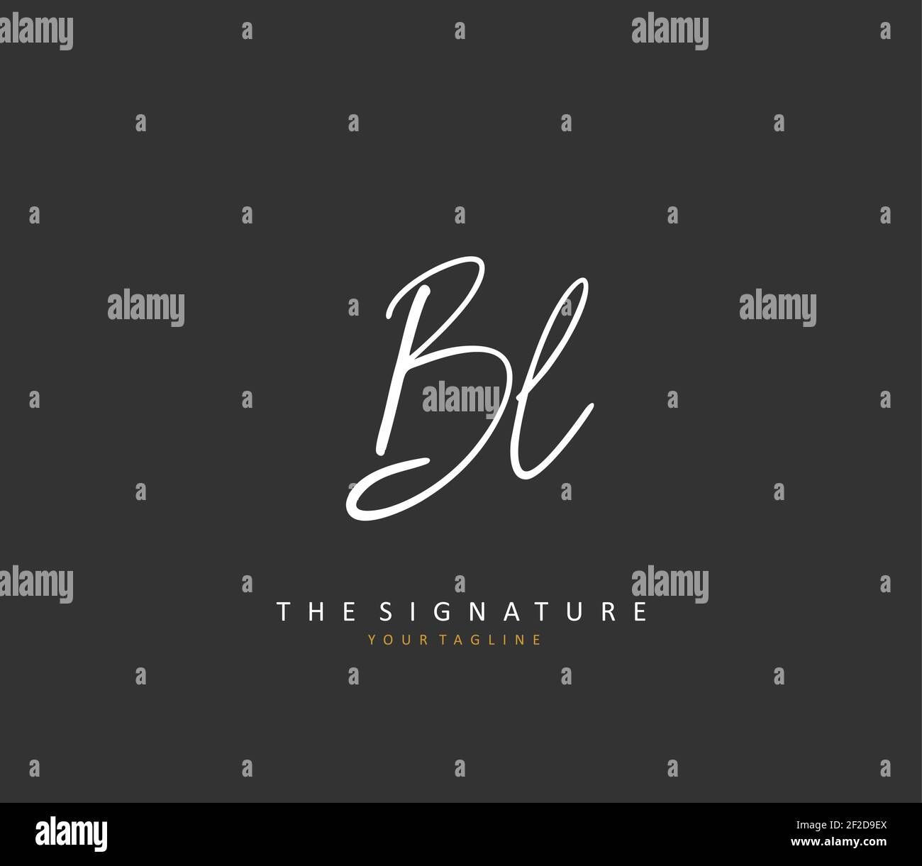 BL Initial letter handwriting and signature logo. A concept handwriting ...