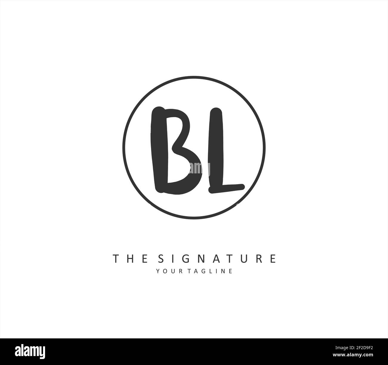 BL Initial letter handwriting and signature logo. A concept handwriting ...