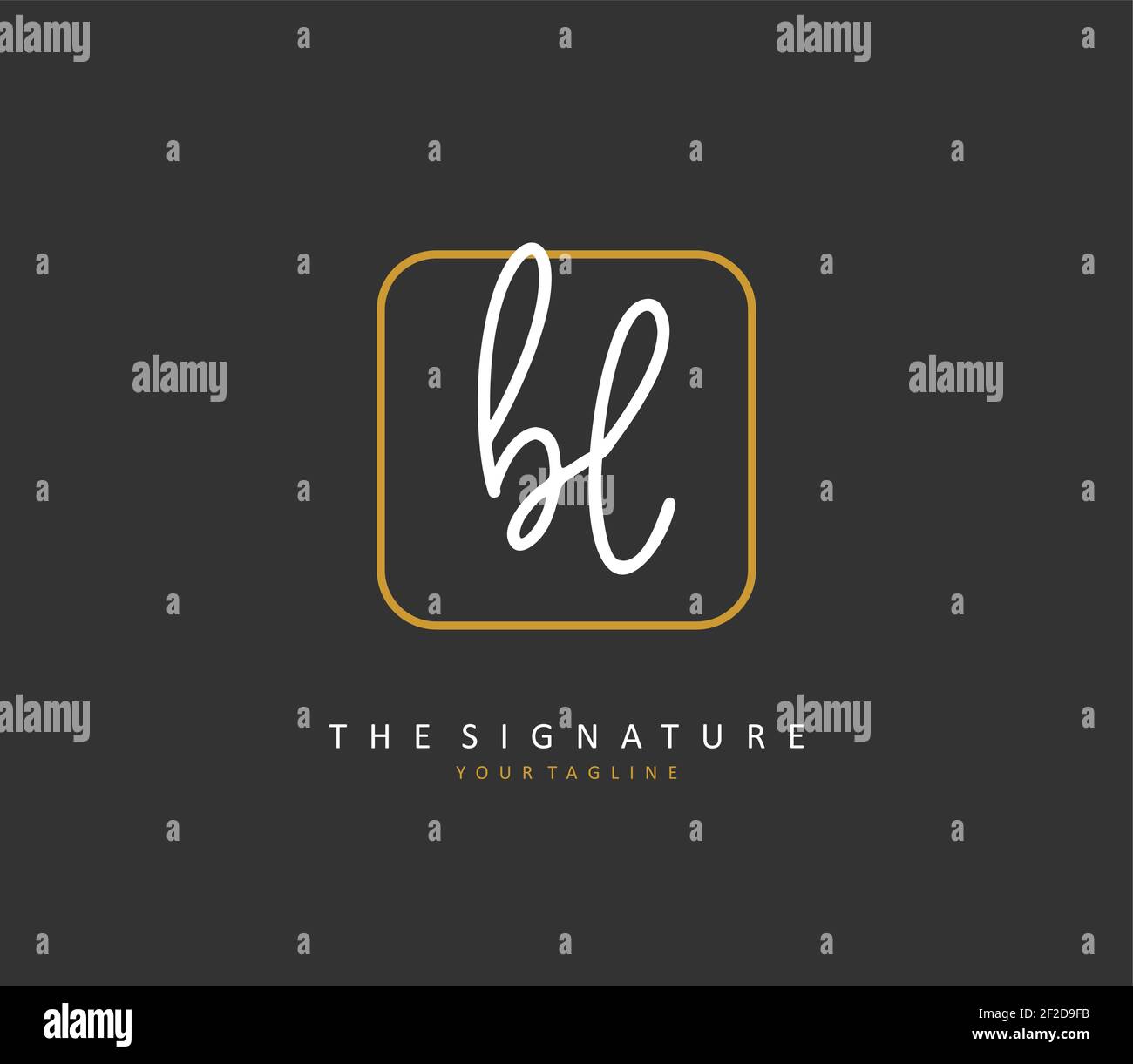 BL Initial letter handwriting and signature logo. A concept handwriting ...