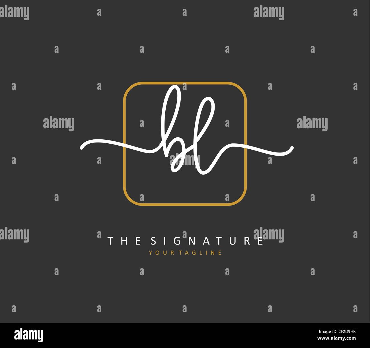 BL Initial letter handwriting and signature logo. A concept handwriting ...