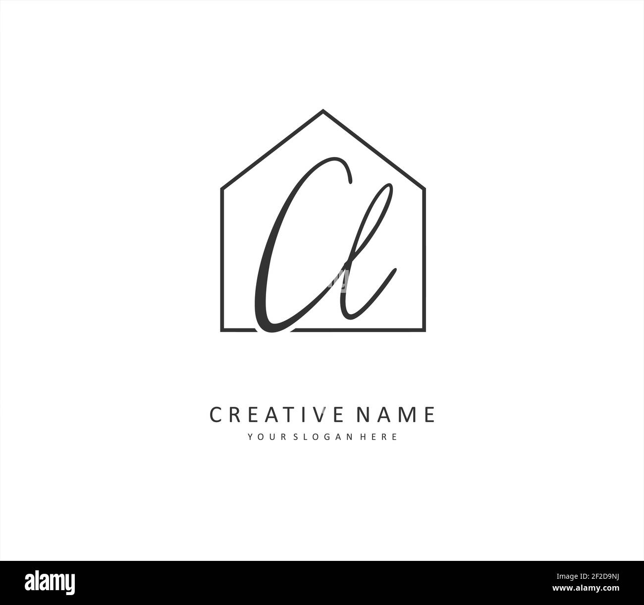 CL Initial letter handwriting and signature logo. A concept handwriting ...