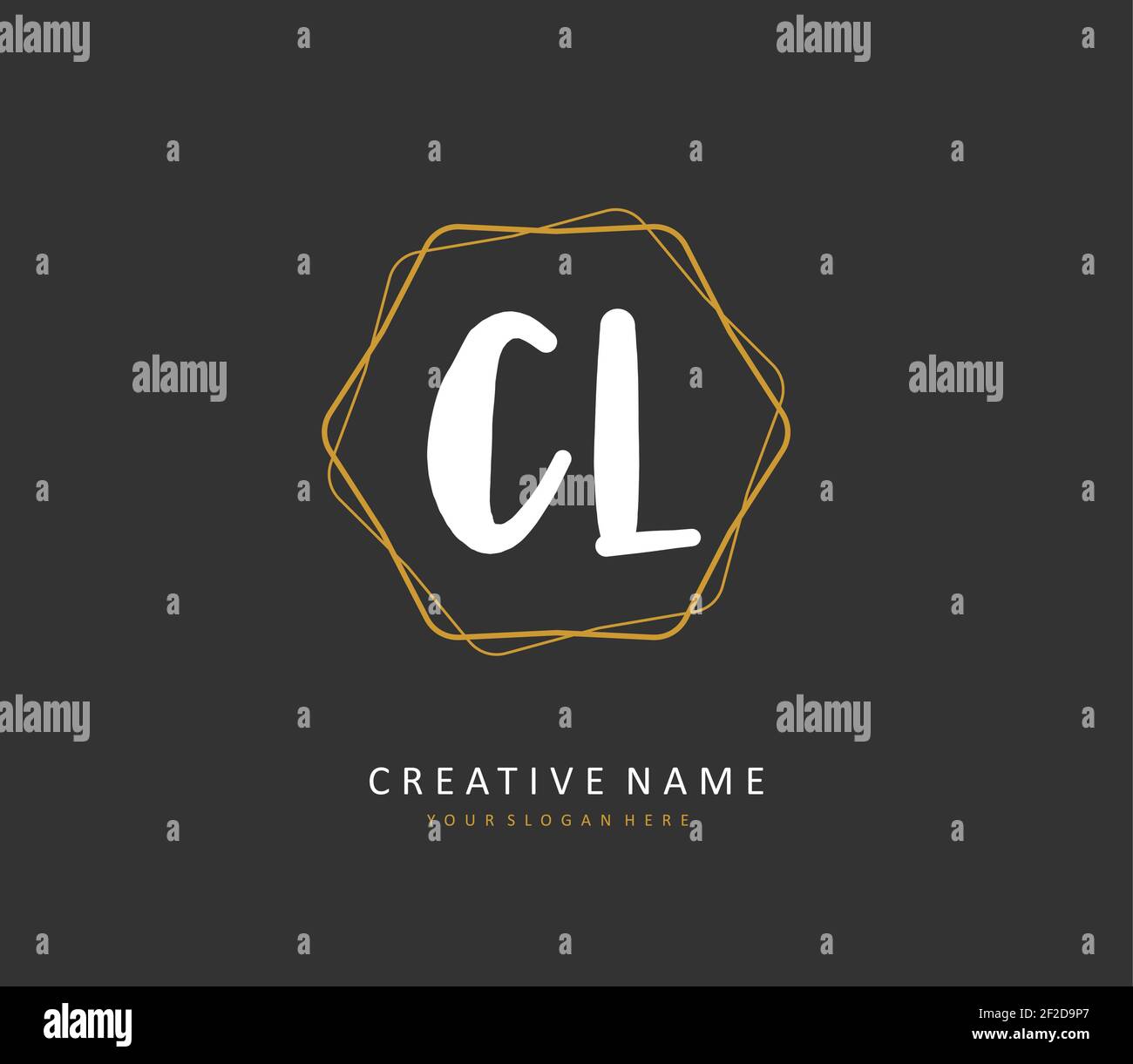 CL Initial letter handwriting and signature logo. A concept handwriting ...