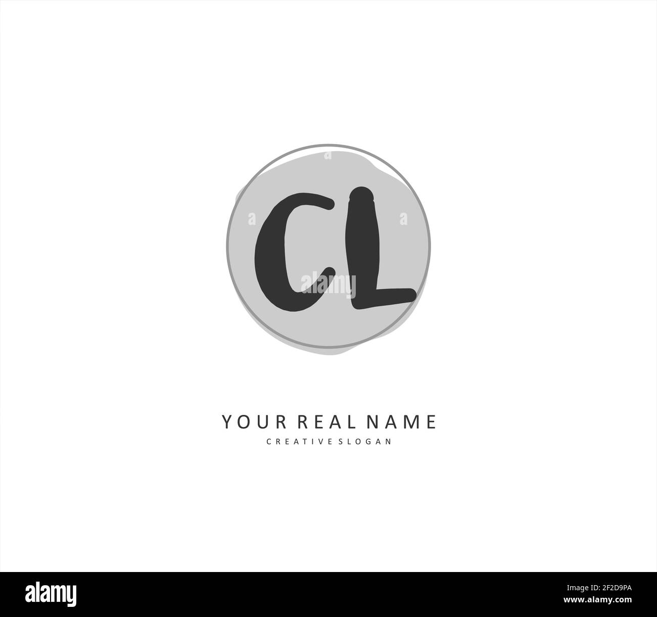CL Initial letter handwriting and signature logo. A concept handwriting ...