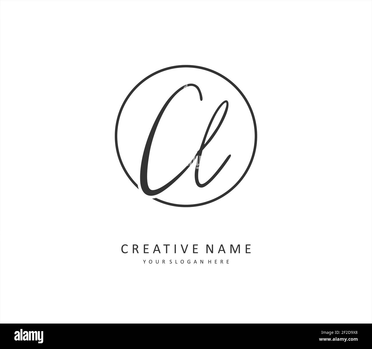 CL Initial letter handwriting and signature logo. A concept handwriting ...