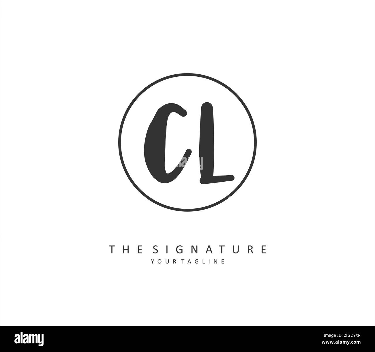 CL Initial letter handwriting and signature logo. A concept handwriting ...