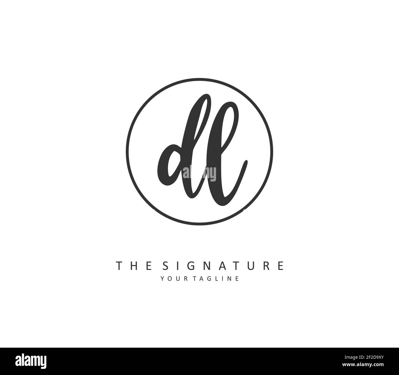 DL Initial letter handwriting and signature logo. A concept handwriting ...