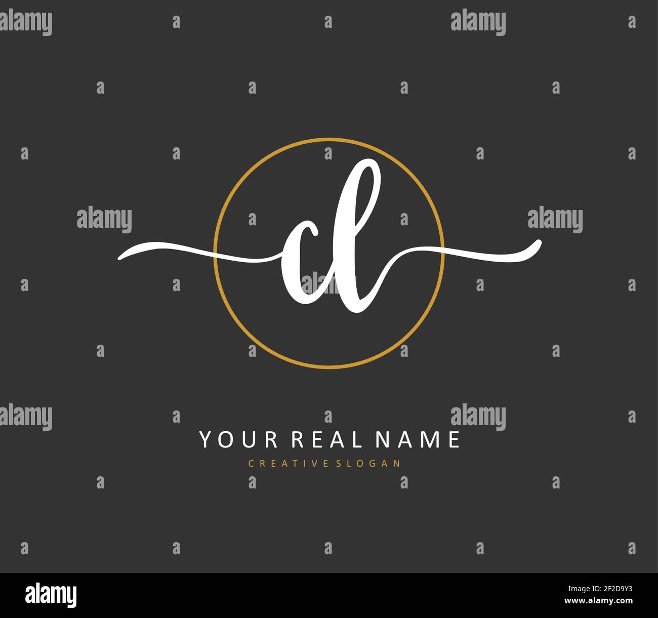CL Initial letter handwriting and signature logo. A concept handwriting ...