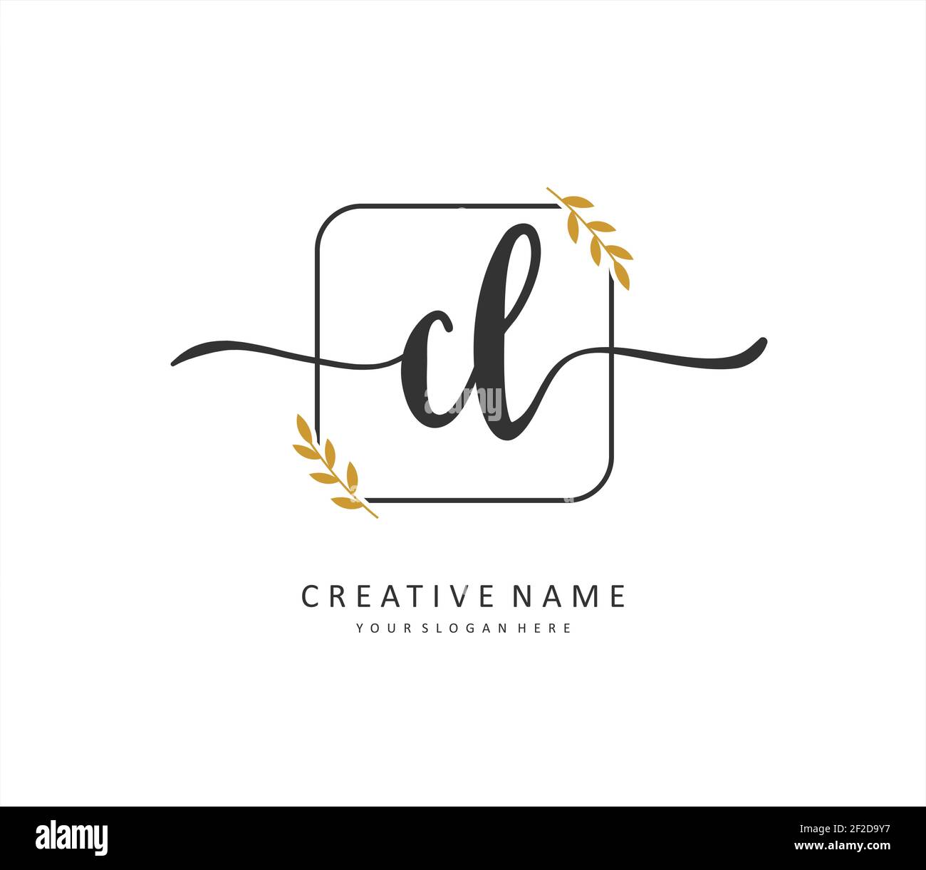 CL Initial letter handwriting and signature logo. A concept handwriting ...