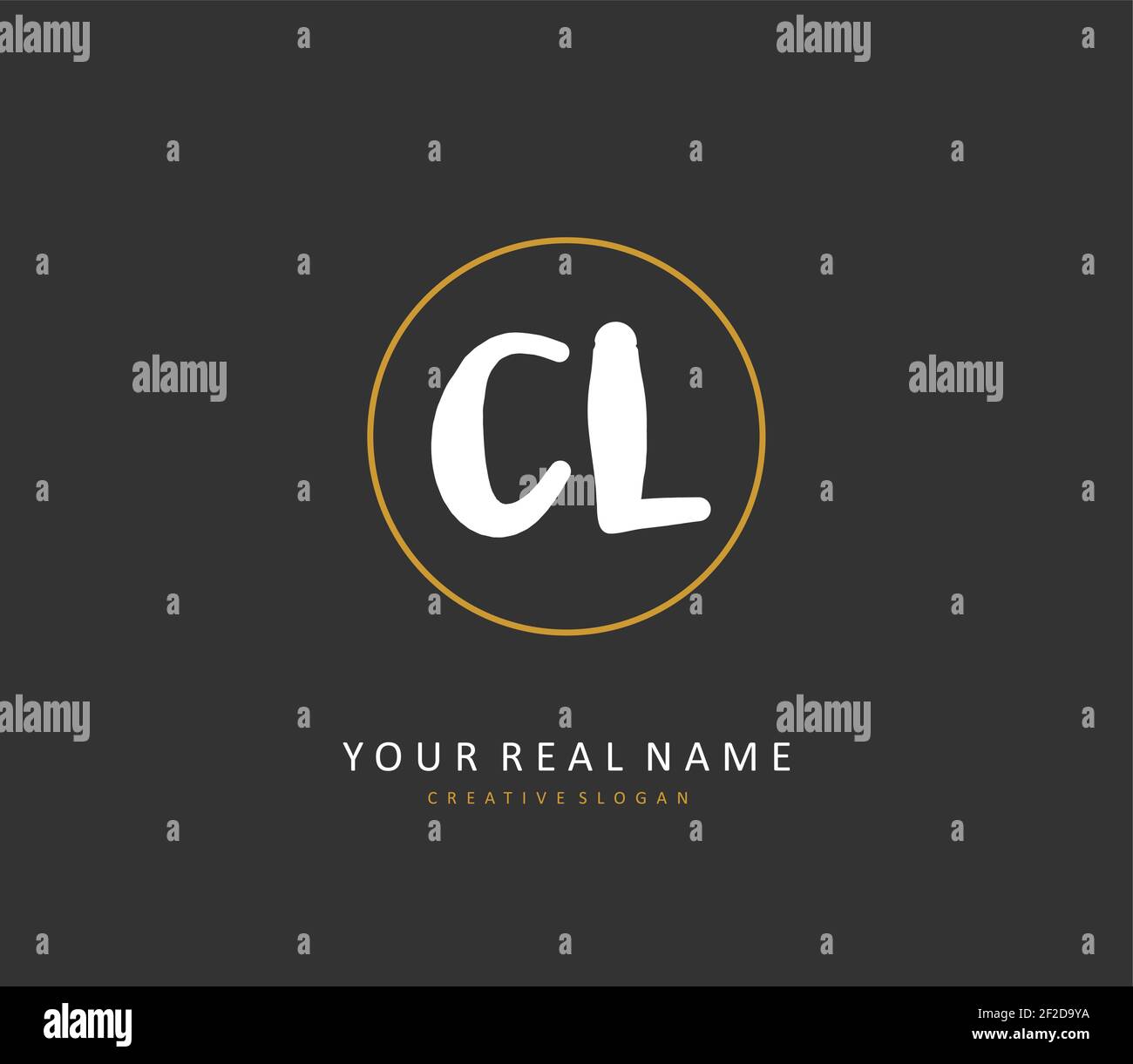 CL Initial letter handwriting and signature logo. A concept handwriting ...