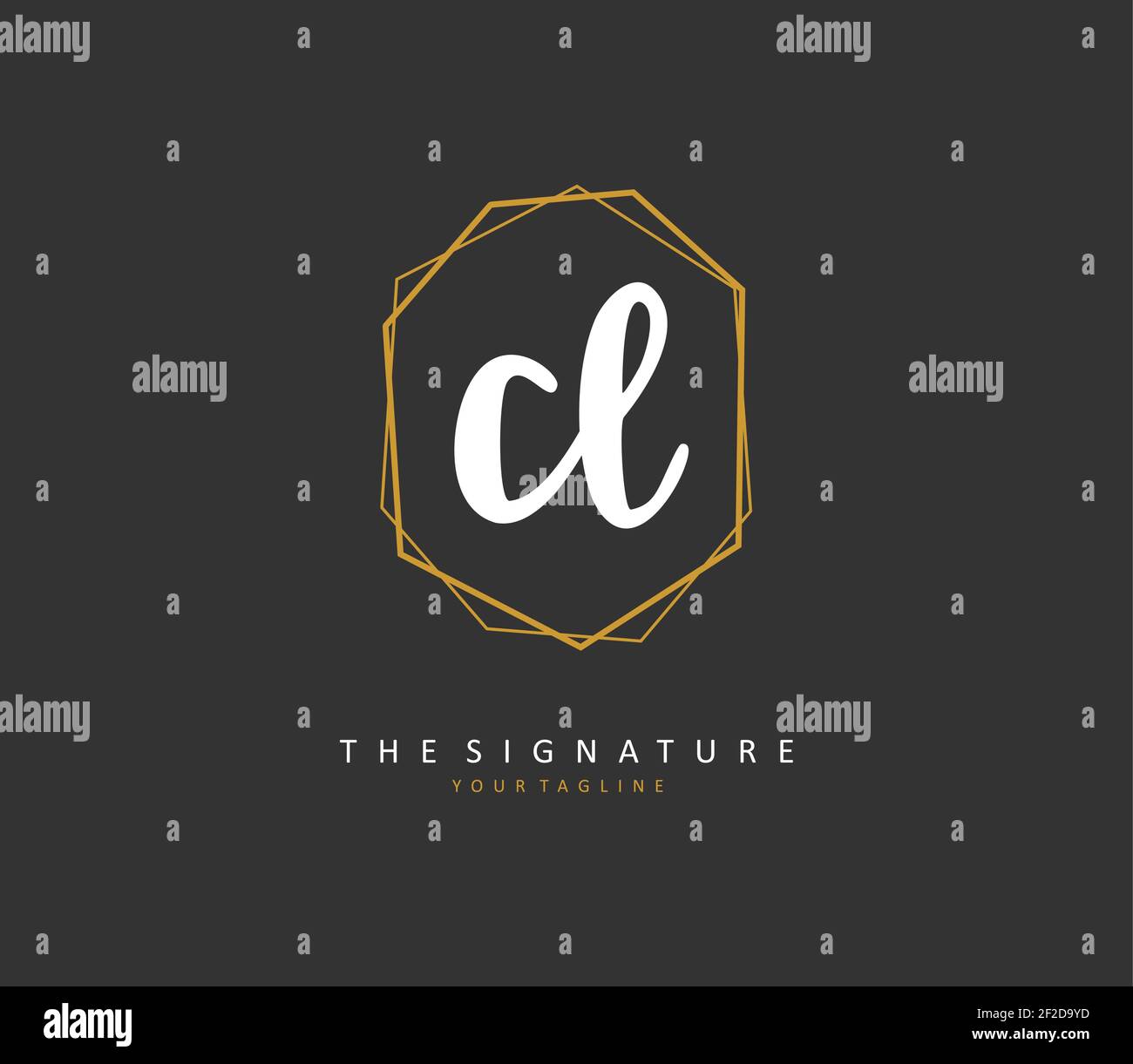 CL Initial letter handwriting and signature logo. A concept handwriting ...