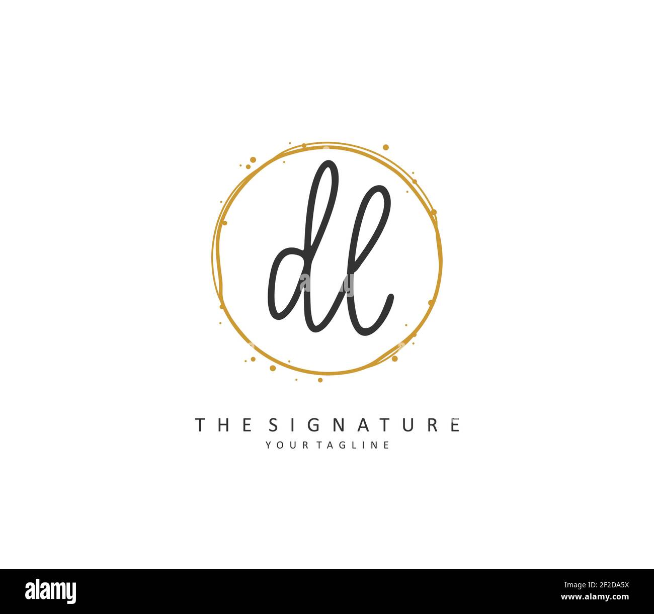 DL Initial letter handwriting and signature logo. A concept handwriting ...