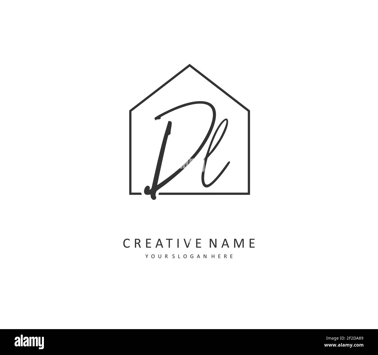 DL Initial letter handwriting and signature logo. A concept handwriting ...