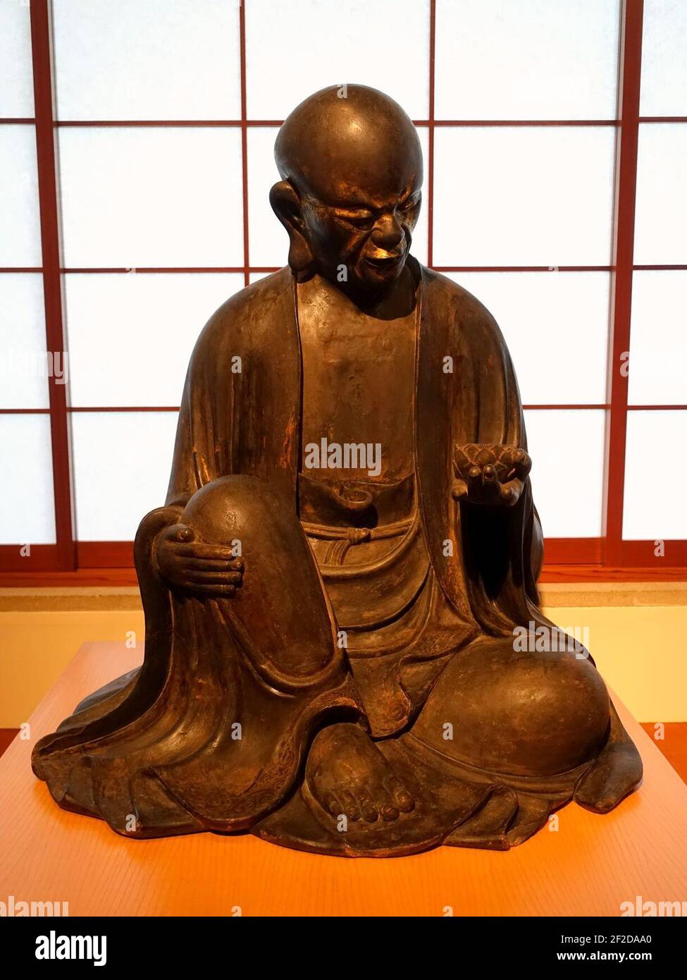 Portrait of an arhat (rakan), Japan, Edo period, 1600s AD, wood, gesso ...