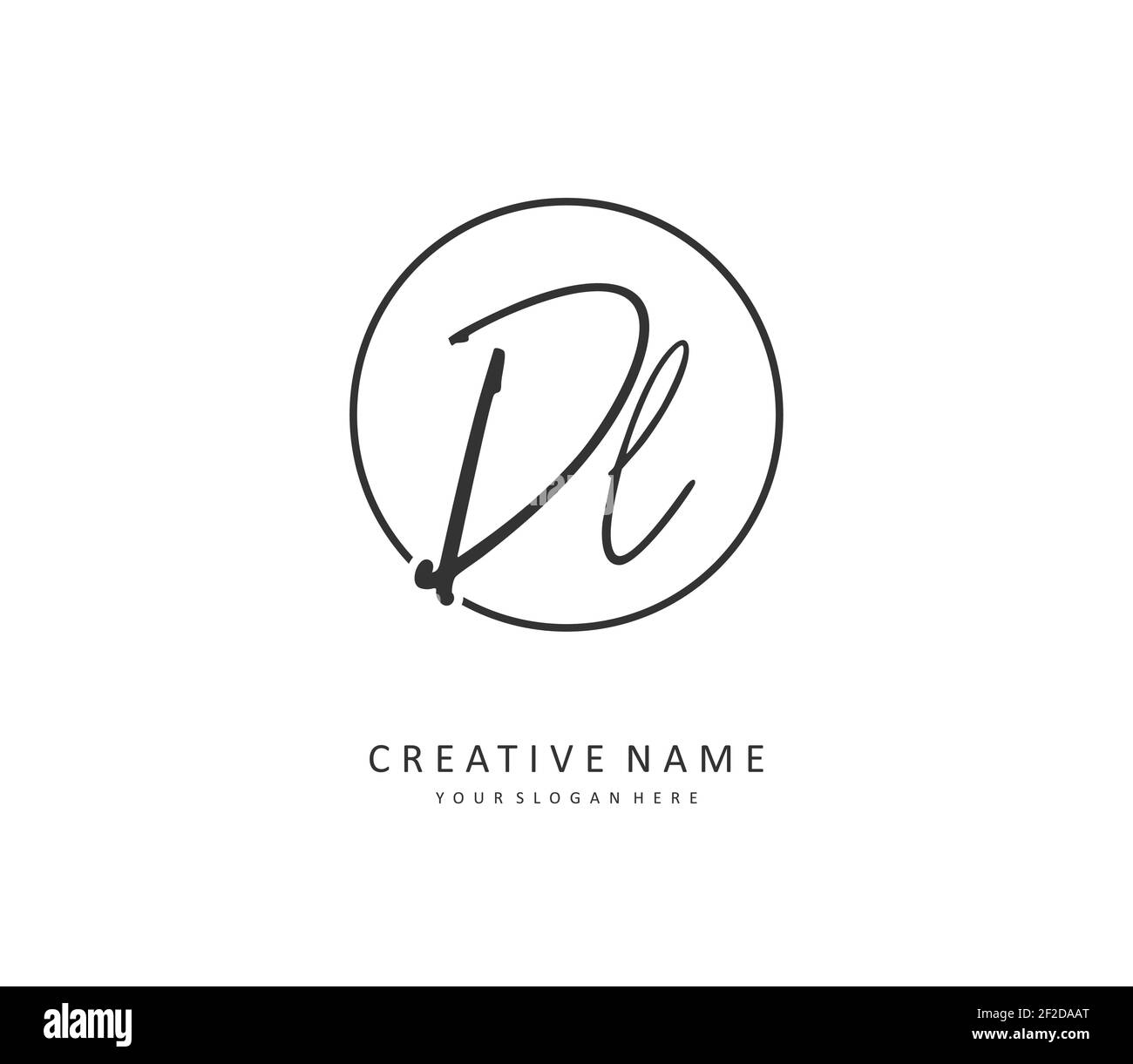 DL Initial letter handwriting and signature logo. A concept handwriting initial logo with ...